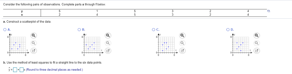 Solved Consider the following pairs of observations. | Chegg.com