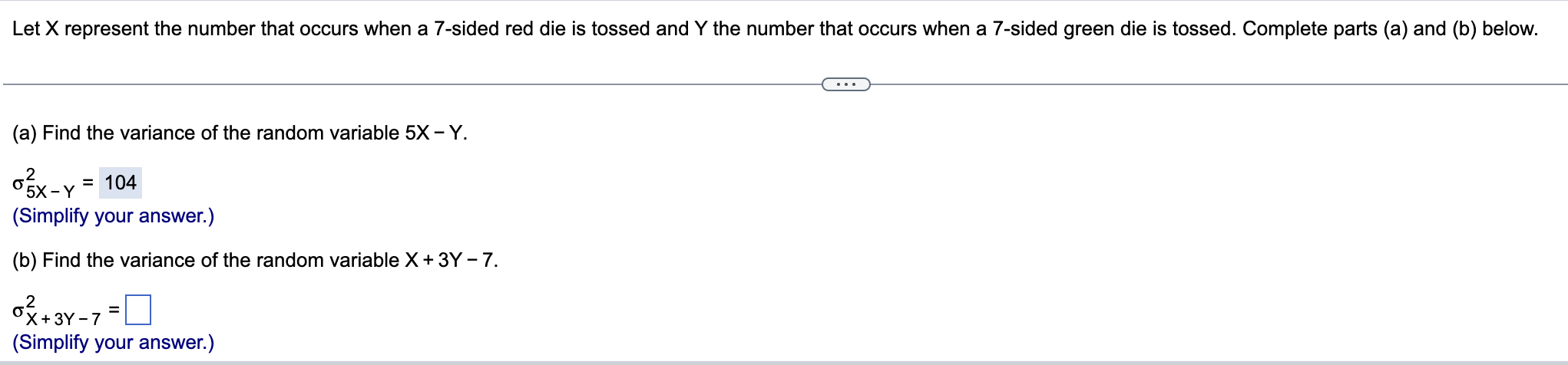 Solved Let X represent the number that occurs when a 7-sided | Chegg.com