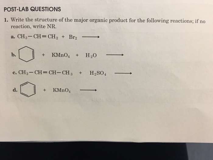 Solved POST-LAB QUESTIONS 1. Write the structure of the | Chegg.com