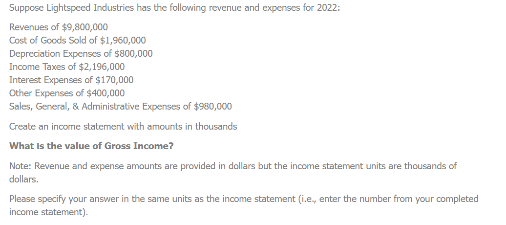 Solved Suppose Lightspeed Industries has the following | Chegg.com