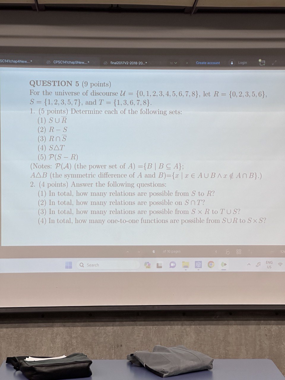 Solved QUESTION 5 (9 ﻿points)For the universe of discourse | Chegg.com