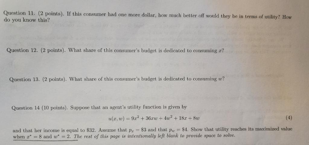 Solved 1.2 Utility Maximization: Constrained Maximization | Chegg.com