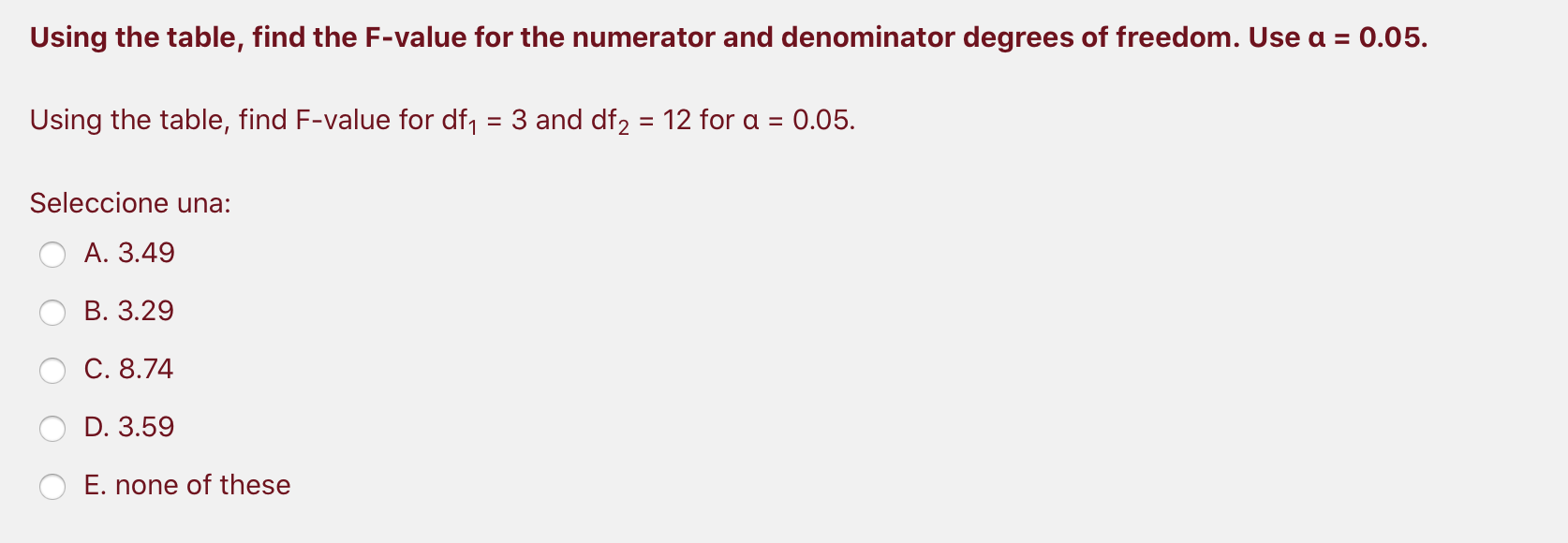 Solved Using the table, find the F-value for the numerator | Chegg.com