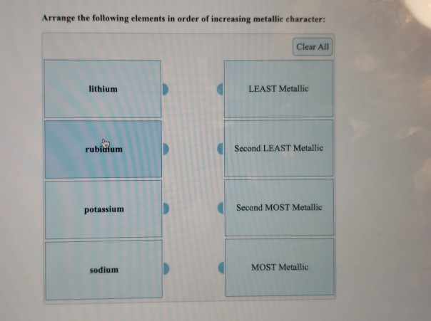 Solved Arrange the following elements in order of increasing | Chegg.com