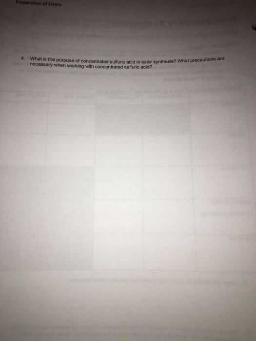 Solved Preparation of Esters I ( Pre-Laboratory Assignment | Chegg.com