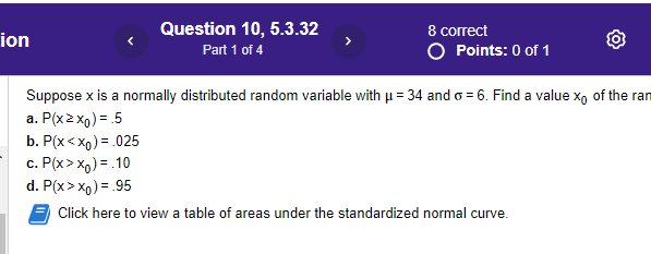 Solved Suppose x is a normally distributed random variable | Chegg.com