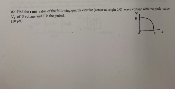 Solved #2. Find the rms value of the following quarter | Chegg.com