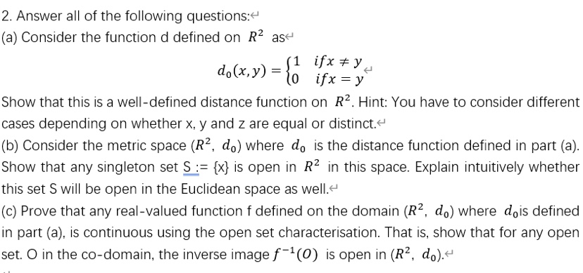 2. Answer all of the following questions: (a) | Chegg.com