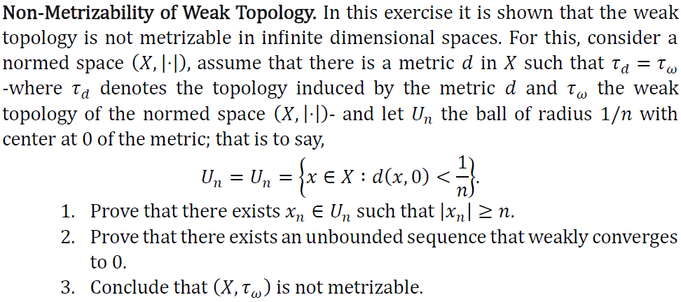 Solved This Is Functional Analysis Weak Topology And Weak 