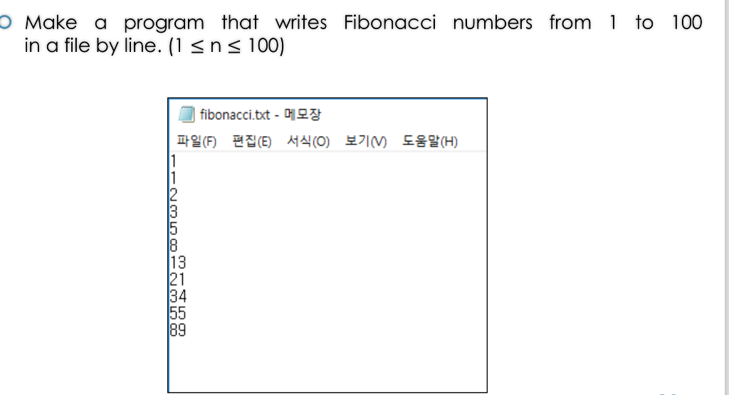 Solved O Make a program that writes Fibonacci numbers from 1 | Chegg.com