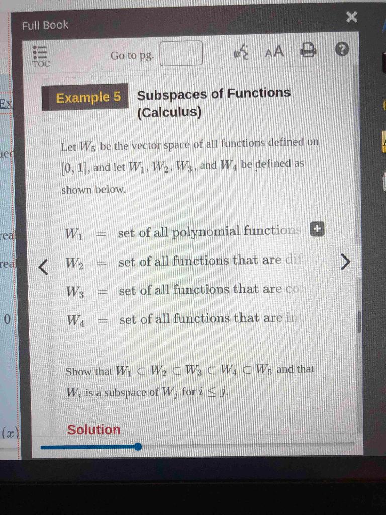 Solved (DO TWO CASES ONLY W1 subspace of W2 and W2 subspace | Chegg.com