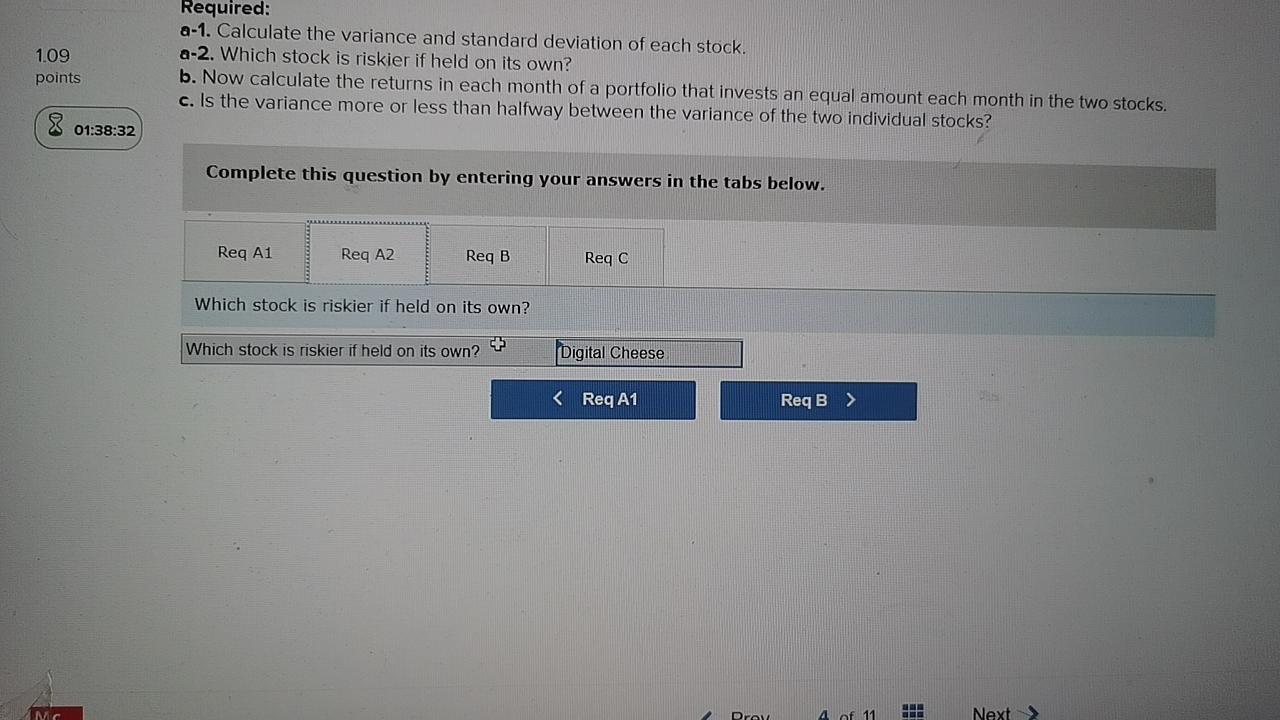 Solved Required: a-1. Calculate the variance and standard | Chegg.com