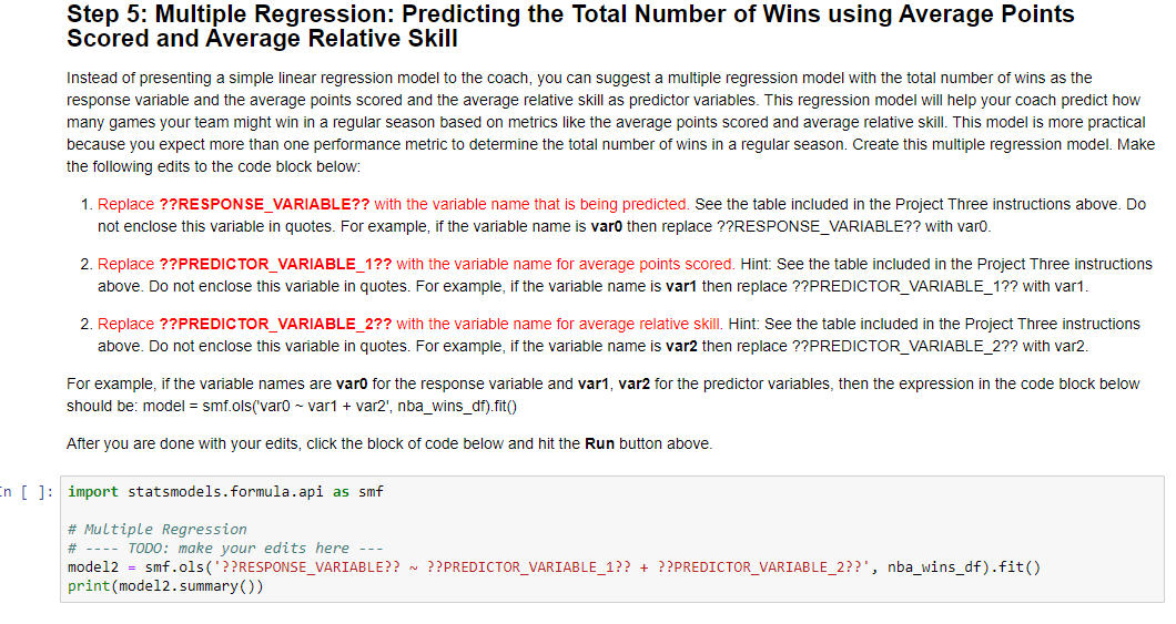 Solved For this project, you will submit the Python script | Chegg.com