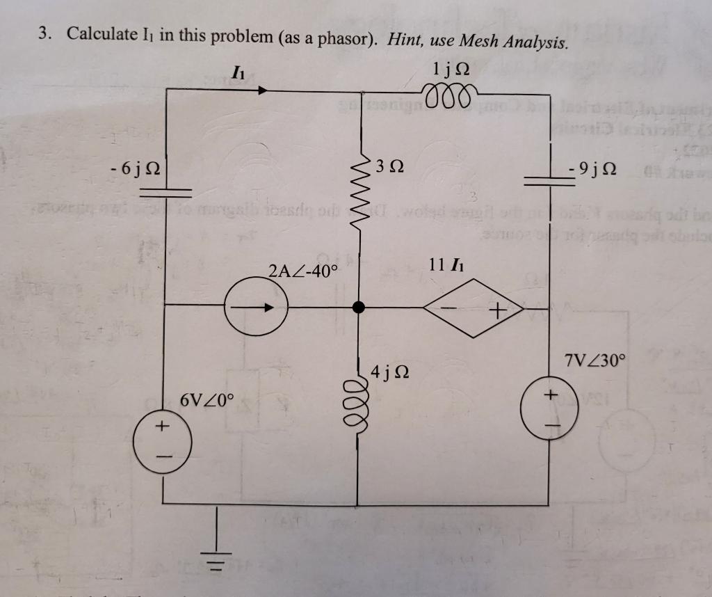 Solved 3. Calculate I1 in this nonhlem (ac o nhasan) Ui.. | Chegg.com