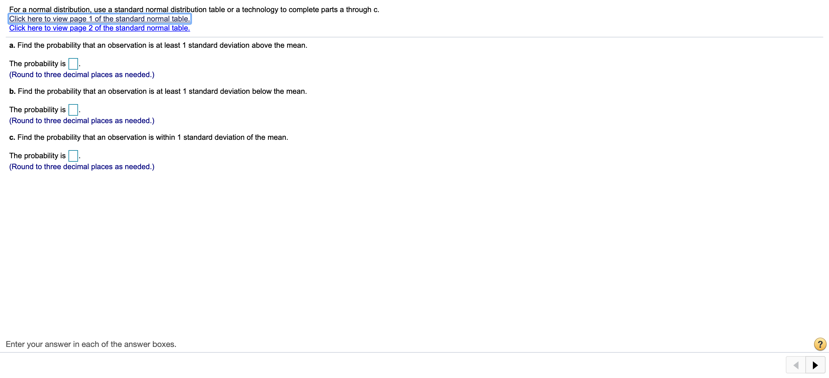 Solved For a normal distribution, use a standard normal | Chegg.com