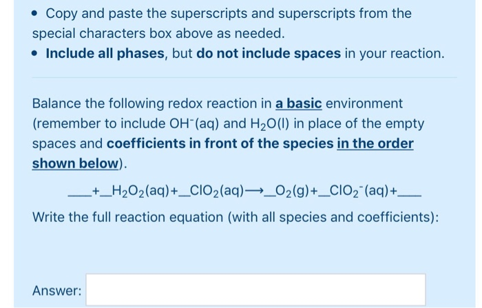 Solved Copy and paste the superscripts and superscripts from | Chegg.com