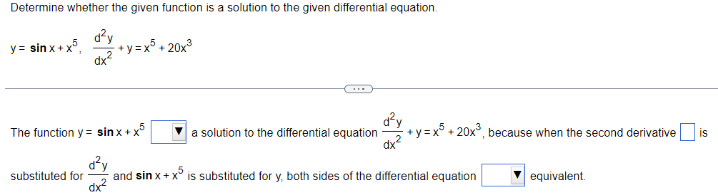 Solved y=sinx+x5,dx2d2y+y=x5+20x3 The function y=sinx+x5 a | Chegg.com