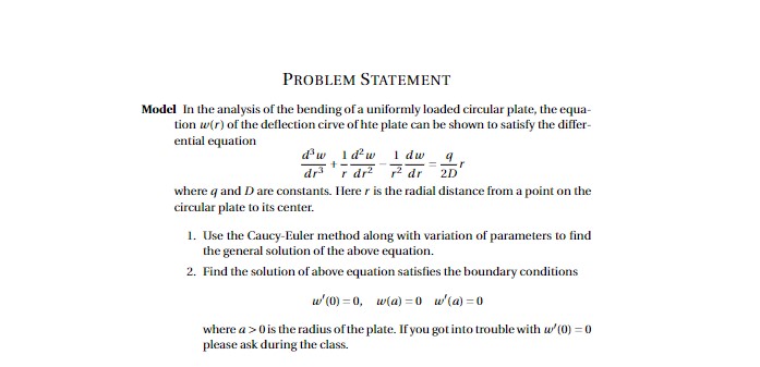 Solved Model In the analysis of the bending of a uniformly | Chegg.com Solved Model In the analysis of the bending of a uniformly | Chegg.com