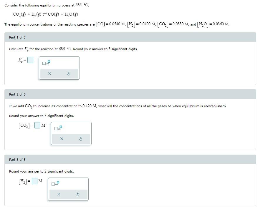 Solved Consider the following equilibrium process at 686.∘C | Chegg.com