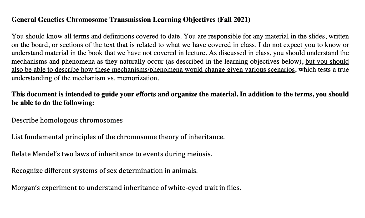 Solved General Genetics Chromosome Transmission Learning | Chegg.com