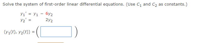 Solved Solve the system of first-order linear differential | Chegg.com