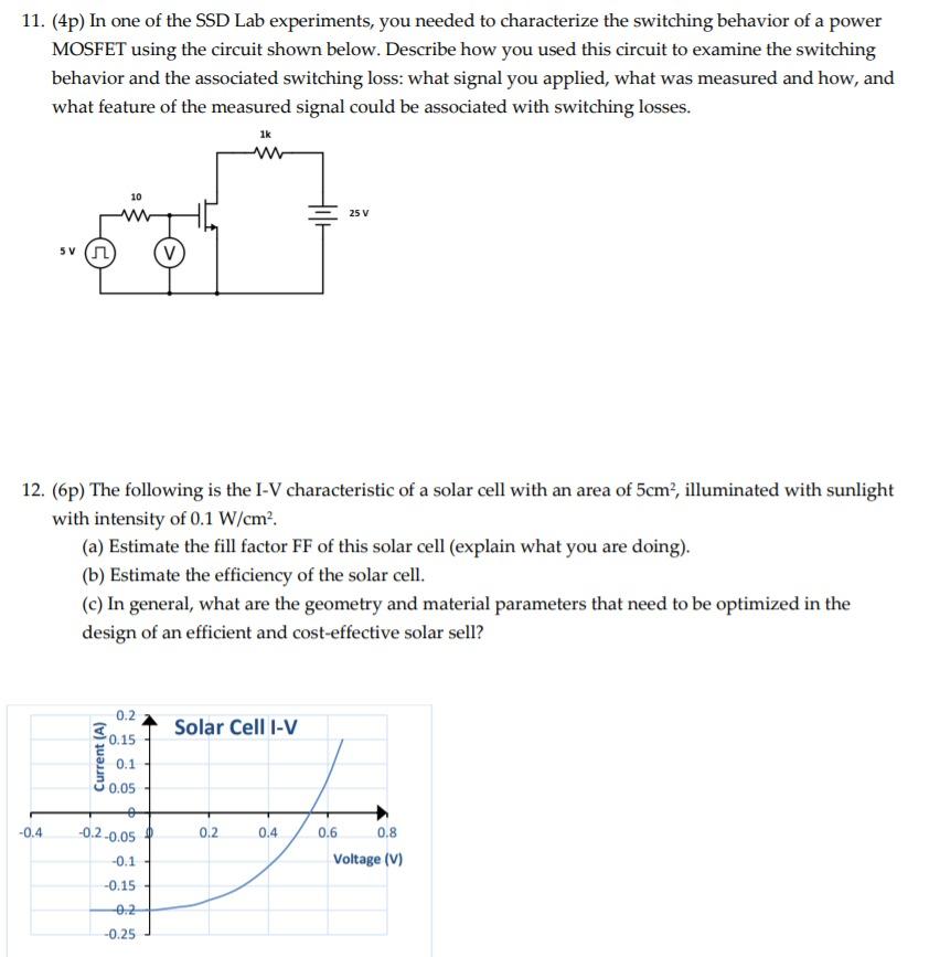11. (4p) In one of the SSD Lab experiments, you | Chegg.com