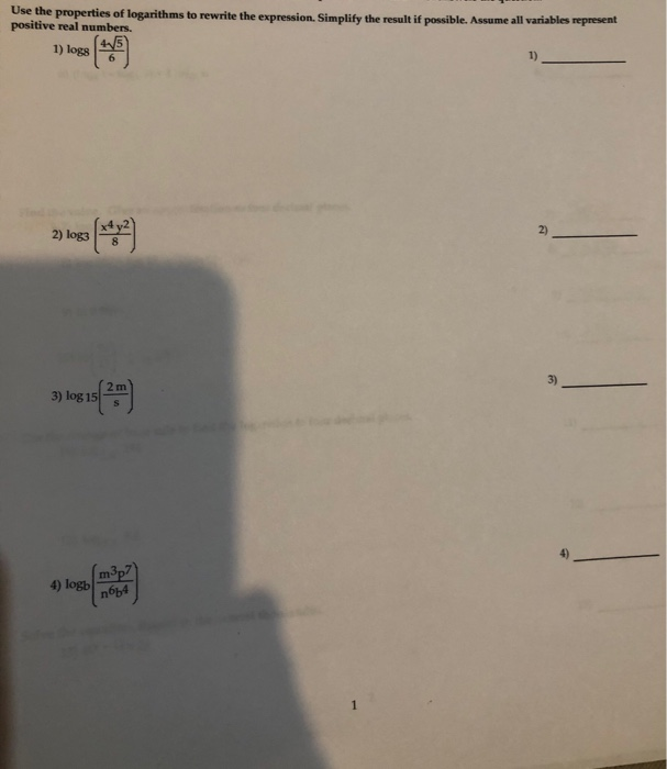 Solved Use the properties of logarithms to rewrite the | Chegg.com