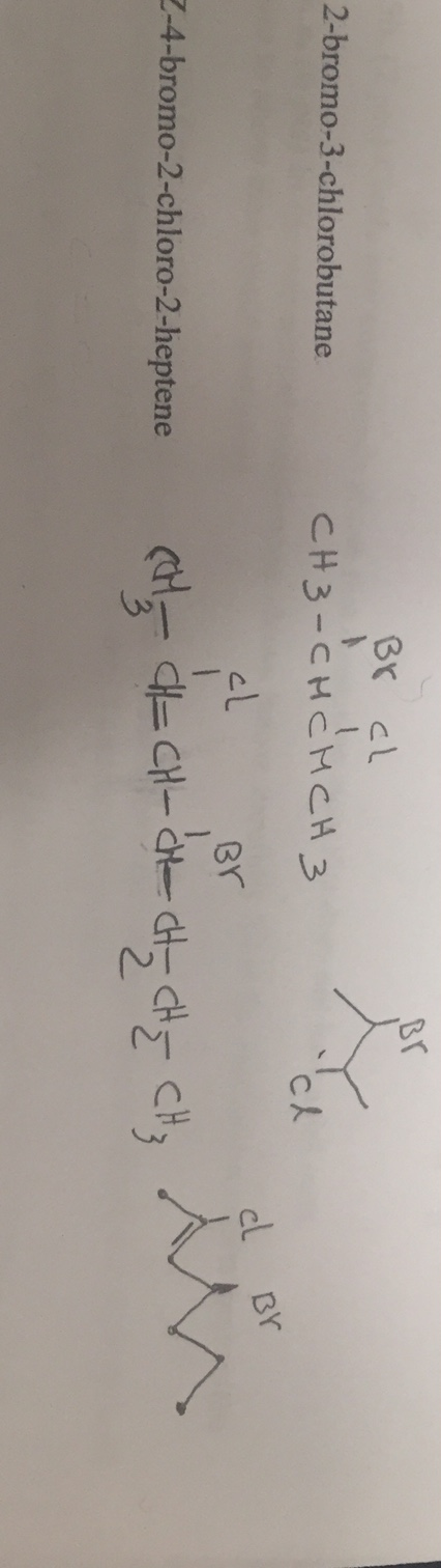 Solved Br BY CL 2-bromo-3-chlorobutane CH3-CHEMCH 3 ch اے | Chegg.com