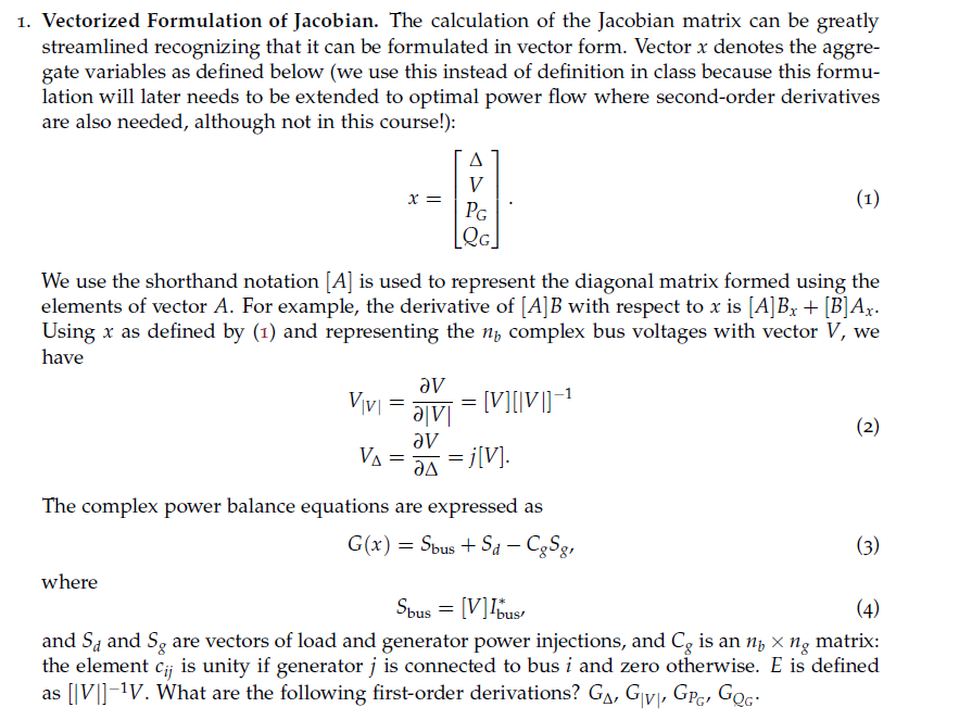 Vectorized Formulation of Jacobian. The calculation | Chegg.com