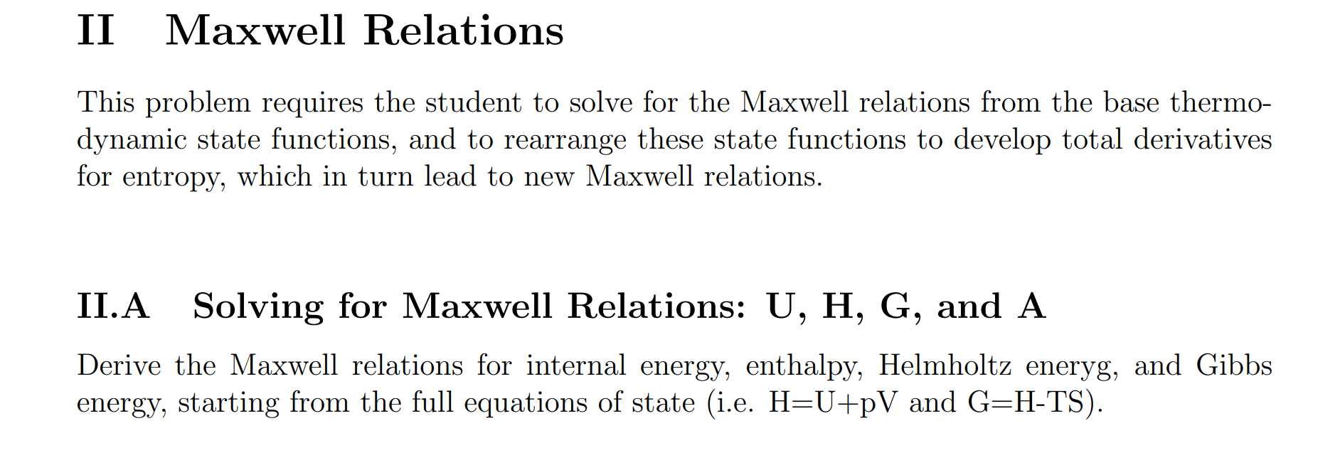 Solved II Maxwell Relations This problem requires the | Chegg.com