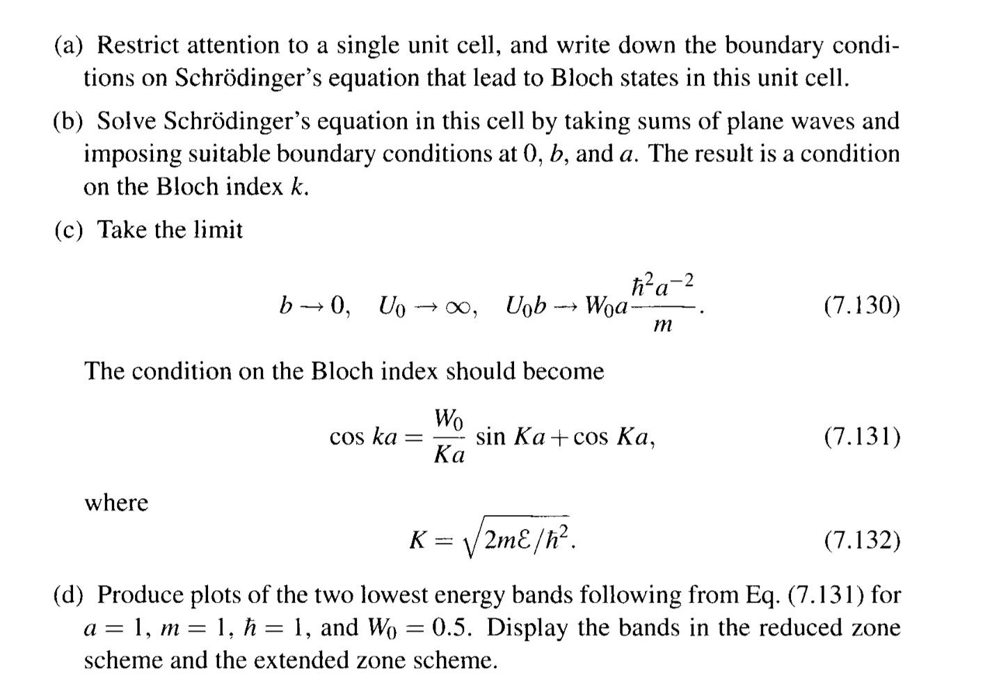 Solved 5. Kronig-Penney model: Consider an electron in one | Chegg.com