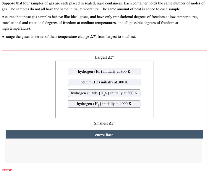 Solved Suppose that four samples of gas are each placed in | Chegg.com