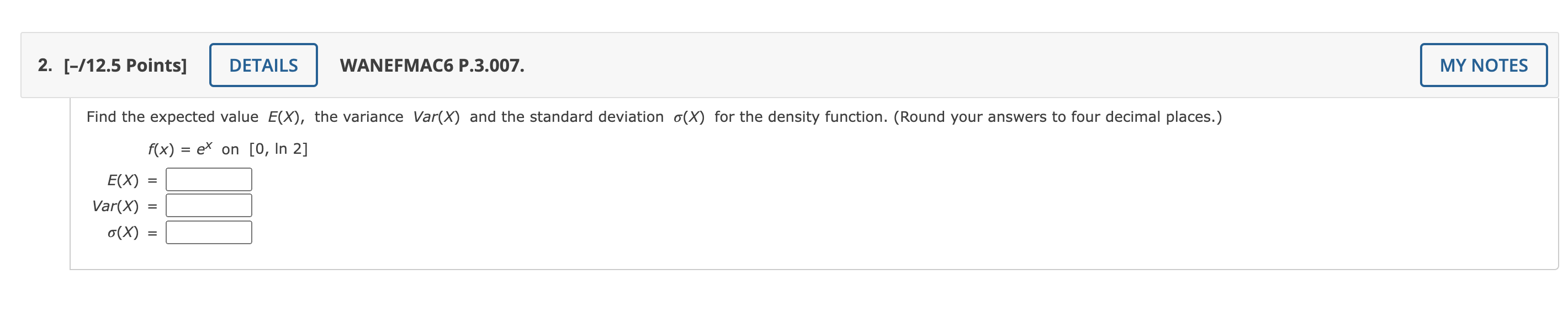 Solved 2. (-/12.5 Points] DETAILS WANEFMAC6 P.3.007. MY | Chegg.com