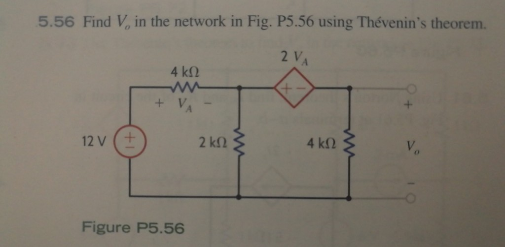 Solved 5.56 Find V, in the network in Fig. P5.56 using | Chegg.com