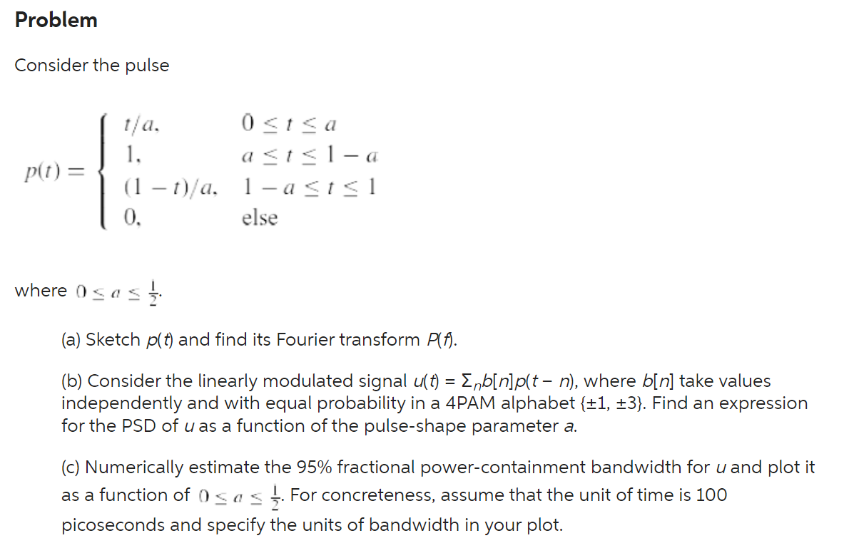 Consider the pulse | Chegg.com