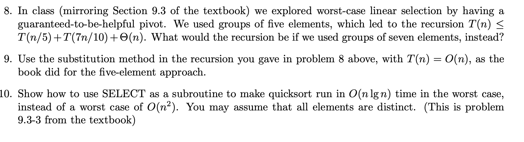 Solved 8. In class (mirroring Section 9.3 of the textbook) | Chegg.com