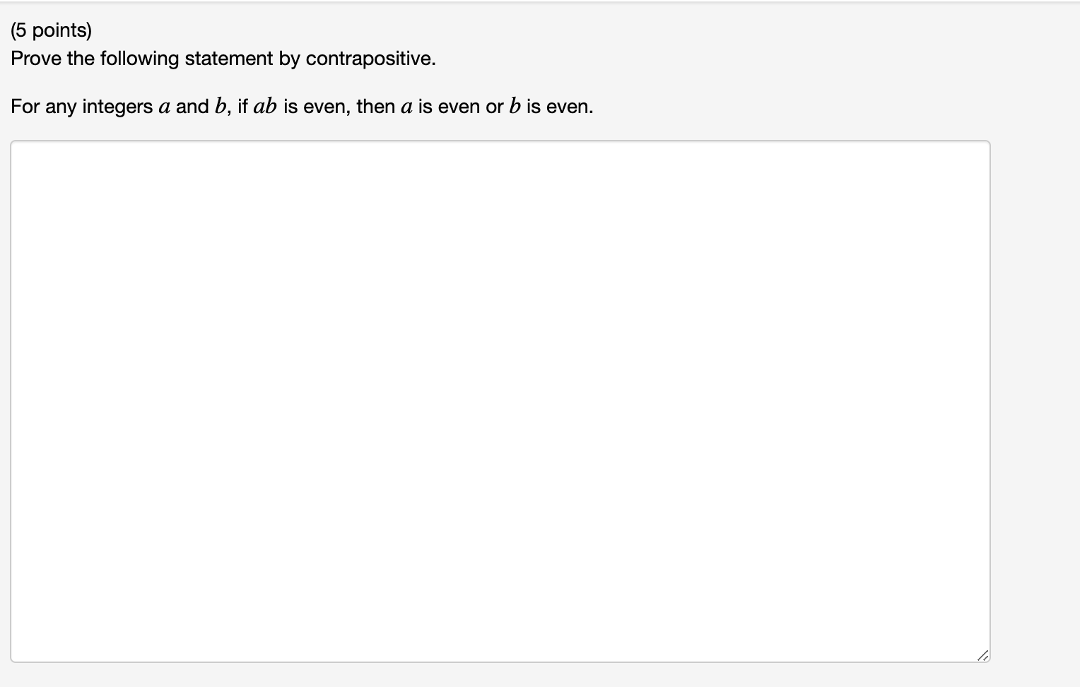 Solved (5 points) Prove the following statement by | Chegg.com