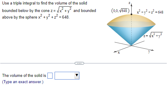 Solved Use a triple integral to find the volume of the | Chegg.com