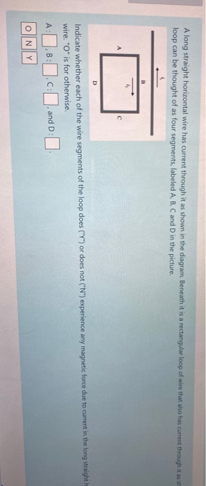 Solved A long straight horizontal wire has current through | Chegg.com