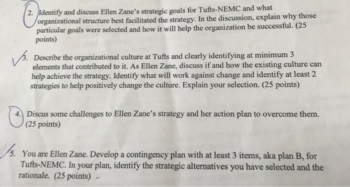 dentify and discuss Ellen Zane's strategic goals for | Chegg.com