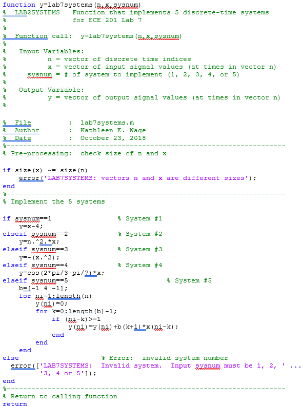 Download The Matlab Function Called Lab7systems From 