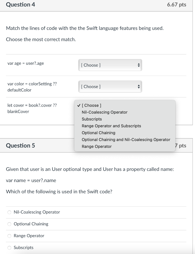 Solved Question 2 6.67 pts Given the following: let | Chegg.com