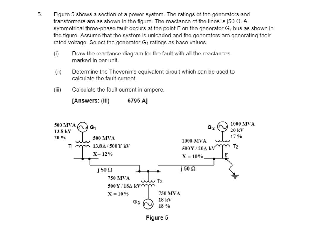 Solved Figure 5 shows a section of a power system. The | Chegg.com