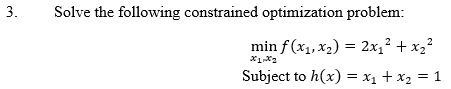 Solved Solve the following constrained optimization problem | Chegg.com