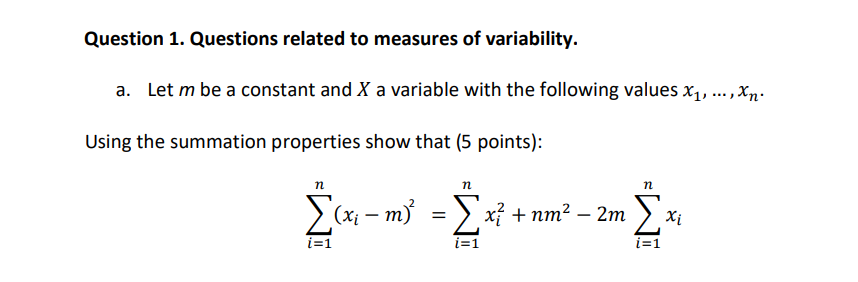 Solved Question 1. Questions related to measures of | Chegg.com