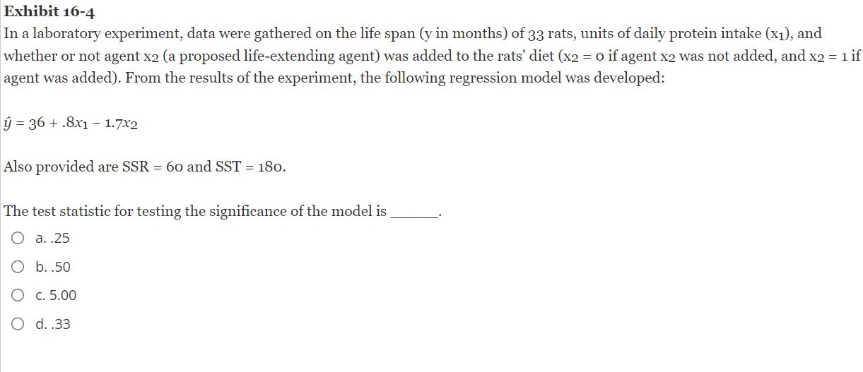 Solved In a laboratory experiment, data were gathered on the | Chegg.com