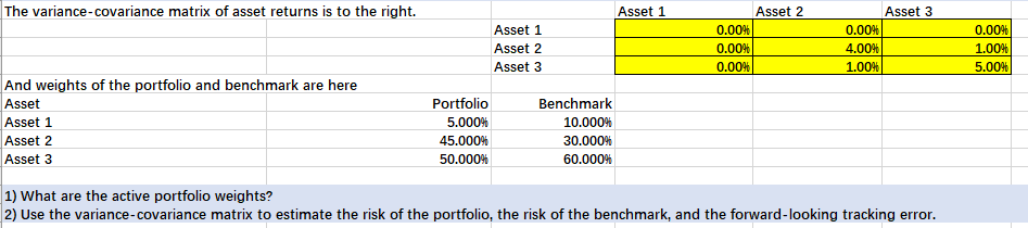 Solved The variance-covariance matrix of asset returns is to | Chegg.com