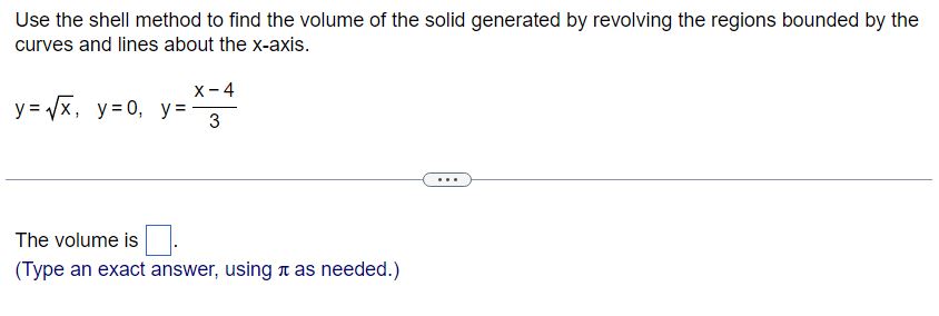 Solved Use the shell method to find the volume of the solid | Chegg.com