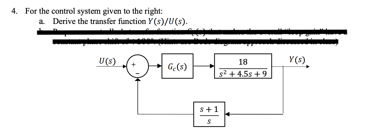 Solved For the control system given below Derive the | Chegg.com