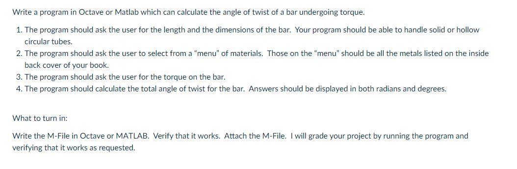 Solved Write a program in Octave or Matlab which can | Chegg.com